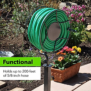Yard Butler Free Standing Swivel Hose Reel - Water Hose Caddy For Yard or Garden - Outdoor Garden Hose Accessories, Water Hose Reel Rotate 360 Degree, Freestanding Metal Outdoor Water Pipe Stand