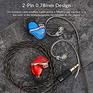 HIDIZS BL4.4 Replacement Audio Upgrade Cable, Detachable Earphone Cable 4.4mm Plug Headphone Balanced Cord- 2 Pin 0.78mm IEM Cable for MS4 MS2 MS1 KZ ES4 ZSR ZST ZSR ED16 ZS10 Headphones (4.4mm)