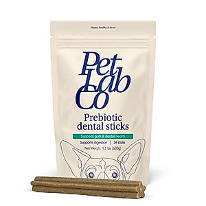 Petlab Co. Dental Sticks – Dog Dental Chews -Target Plaque & Tartar Build-Up at The Source - Designed to Maintain Your Dog’s Oral Health, Keep Breath Fresh and Provide Digestive Help (24 Sticks)