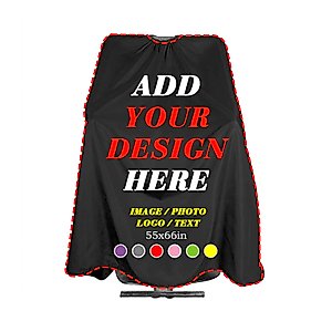Custom Professional Salon Barber Cape Personalized Hair Cutting Cape with Closure Snap Customized Hairdressing Apron for Barbershop Home (55 x 66 inch)