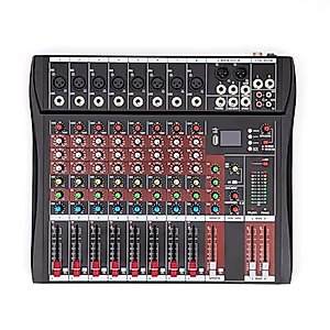 8 Channel Mixing Console, Bluetooth & MP3 Recorder Dedicated Stereo Audio Mixer Digital USB Mixing Console, Professional Ultra Low Noise Sound Mixing Console for Stage