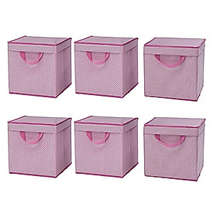 Delta Children Lidded Storage Bins, Barely Pink, 6-Pack