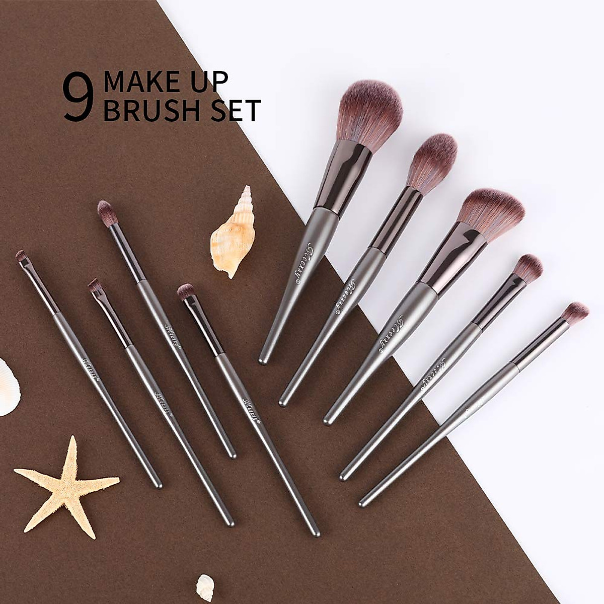 EVRCHGIEA Makeup Brushes Set, Professional Premium Synthetic Powder Foundation Blending Eye Shadow Blush Concealers Face Makeup Brush Kit