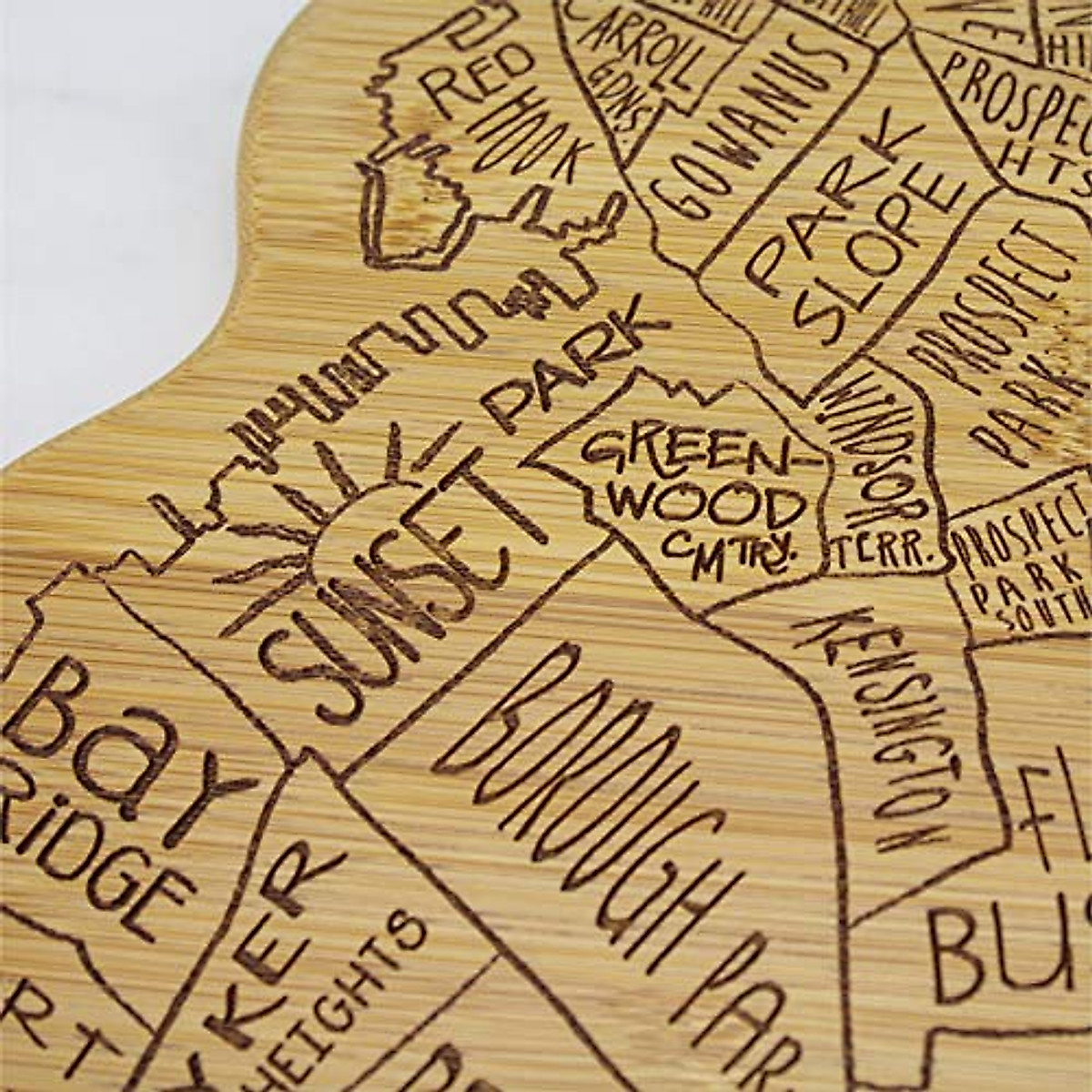Totally Bamboo Brooklyn City Life Bamboo Serving and Cutting Board, 13-1/2" x 11-3/4"