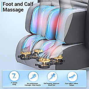 Mazzup Full Body Zero Gravity Shiatsu Massage Chair with Fully Assembled, LCD Screen, Shortcut Keys, USB Charging Port, Heat, for Loved Ones, Parents, Black