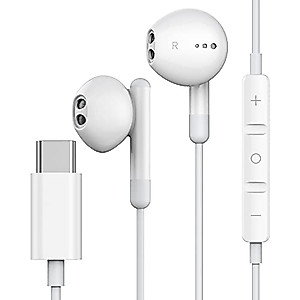 USB C Headphones, Type C Earphones HiFi Stereo in Ear Wired Earbuds USB C Earphones, Type C Headphones with Mic Compatible with Samsung Galaxy S21 Ultra S20 FE Note 10 Google Pixel 6 5 4XL Oneplus 9 8