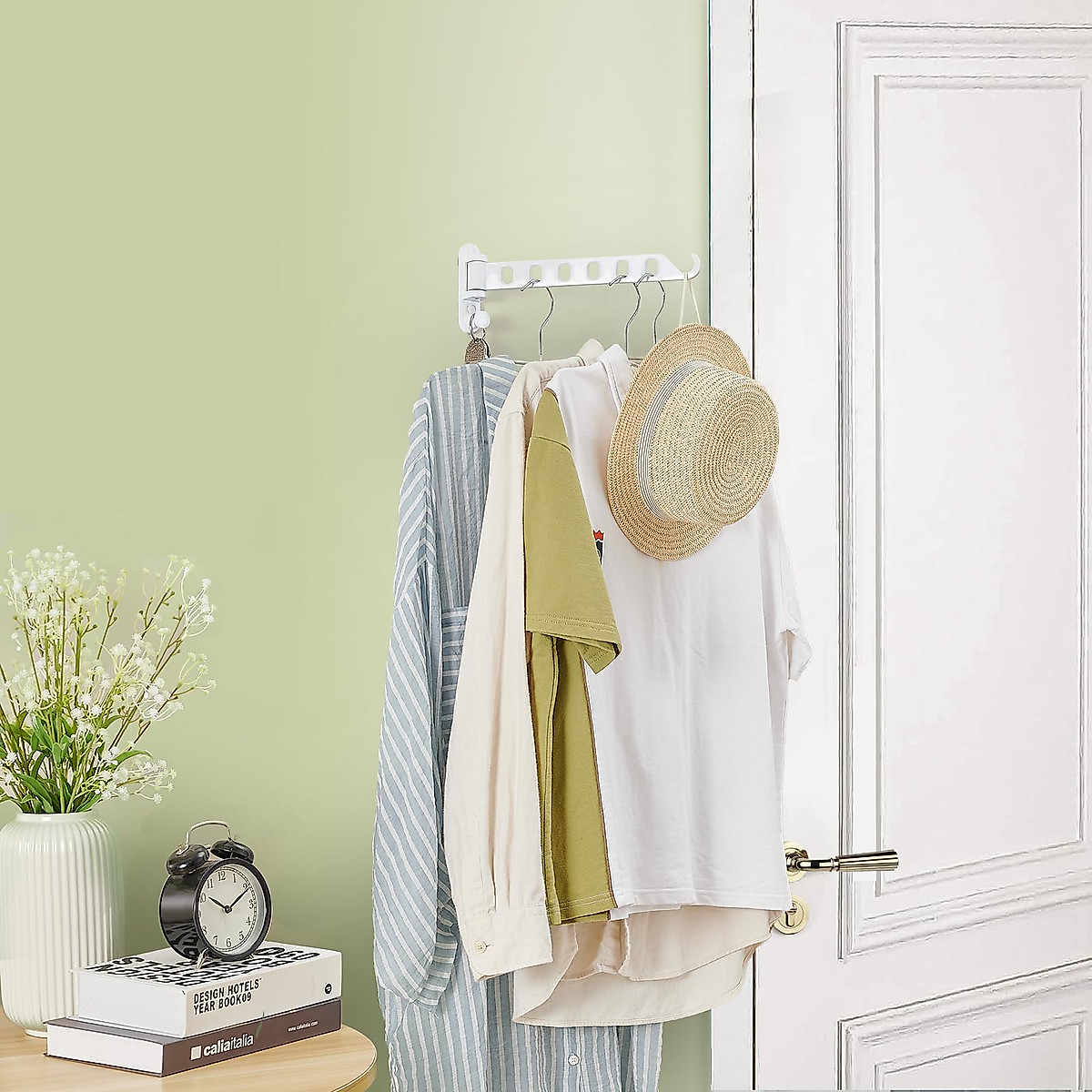 JOOM Laundry Drying Rack Wall Mounted Clothes Drying Rack Clothes Hanger White 2 Pack