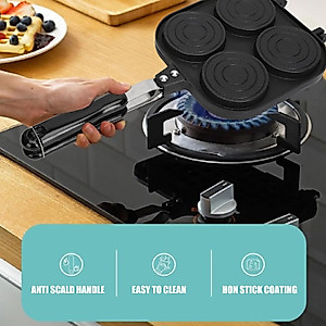 Yosoo Health Gear Double Side Pancake Pan 4 Cups Pancake Maker Pan, Sturdy Aluminum Alloy Omelet Pan Nonstick Double Sided Animal Pattern Pancake Pan for Eggs French Toast Omelette Crepes