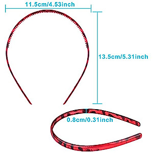 Duufin 30 Pieces Plastic Headbands, Thin Plain Plastic Headband with Teeth, Colorful Plain Headbands 0.8cm, for Girls and Women, 30 Colors