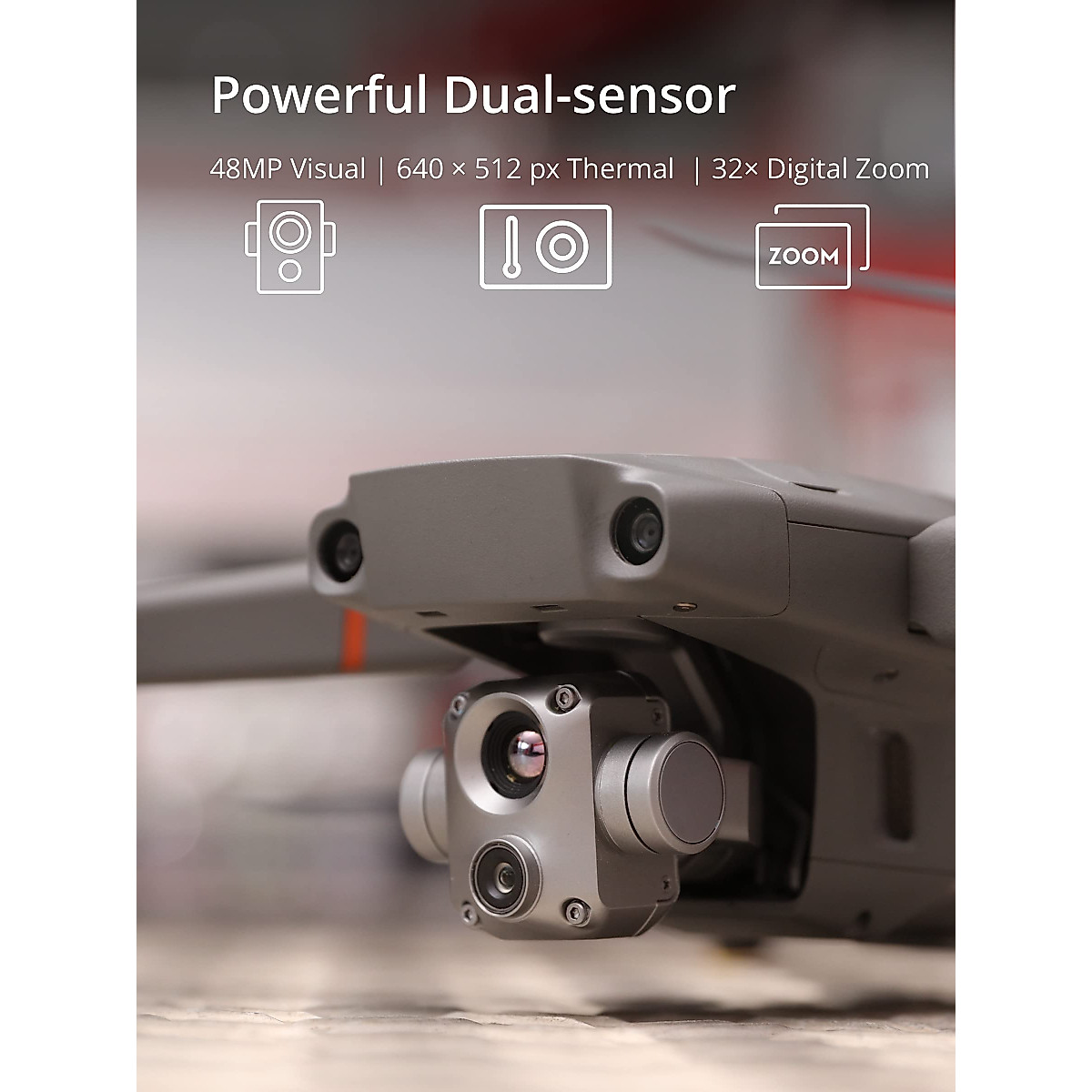 DJI Mavic 2 Enterprise Advanced - Compact Commercial Drone with Thermal and Zoom Dual-Camera, and Spotlight and Loudspeaker Attachments Built for Search & Rescue, Fire Fighting, Inspection, and More