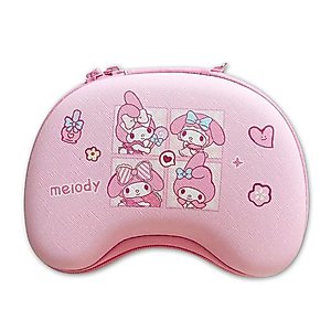 PERFECTSIGHT Controller Travel Case for Playstation 5 Controller, PS5, PS4, Switch Pro, Switch OLED and Xbox Controller, Heavy Duty Protective Cover Hard Carrying Controller Case - Cute Rabbit