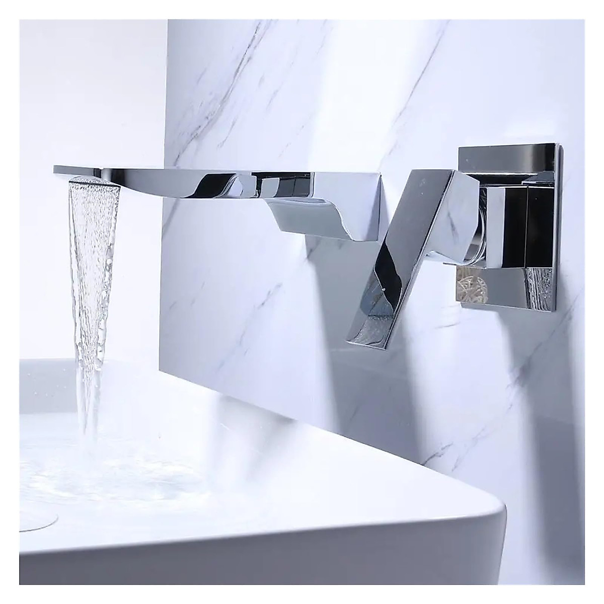 ItoNc Chrome Bathroom Waterfall Basin Mixer Faucet Single Lever Wall Mounted Washing Basin Taps Waterfall Bath Mixer Tap,Kitchen faucets