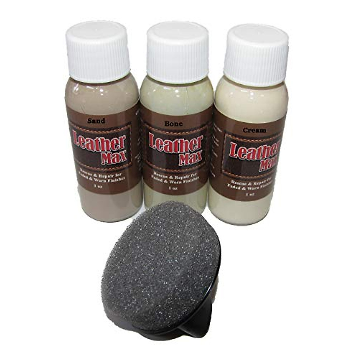 Leather Max Complete Leather Refinish, Restore, Recolor & Repair Kit/Now with 3 Color Shades to Blend with/Leather & Vinyl Refinish (Neutral Mix)