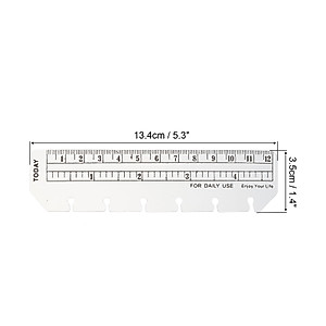 PATIKIL 5.3"x1.4" Bookmark Ruler, 20 Pack Snap-in Ruler Page Marker Book Mark Measuring Tools for A7 Size 6-Hole Binder Notebook, Clear