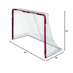 MyLec Hockey Net Goal for Outdoor Sports, Alloy Steel with Nylon Net, Portable Hockey Net, Easy Assembly with Sleeve Netting System, Perfect Hockey Gifts (Red, 32 Pounds)