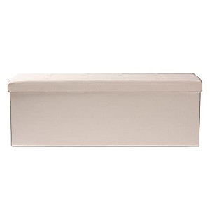 Baxton Studio Haide Modern and Contemporary Beige Fabric Upholstered Storage Ottoman