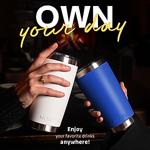 NORDAY | Tumbler Cup with Lid - 20oz - Blue | Vacuum Insulated Tumbler - Travel Tumbler - Stainless Steel Tumblers - Double Wall Coffee Tumbler - Keeps Temperature up to 24hr - Anti Spill Lids