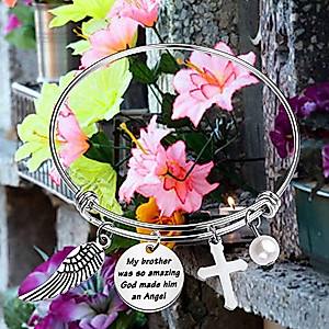 CYTING Brother Memorial Bracelet My Brother Was So Amazing God Made Him An Angel In Memory Of Brother Remembrance Jewelry Loss Of Brother Sympathy Gift (Brother Memorial Bracelet)