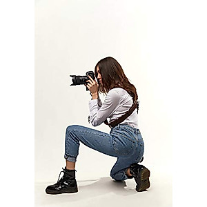 Camera Strap Accessories for Two-Cameras – Dual Shoulder Leather Harness – Multi Camera Gear for DSLR/SLR ProInStyle strap by Coiro