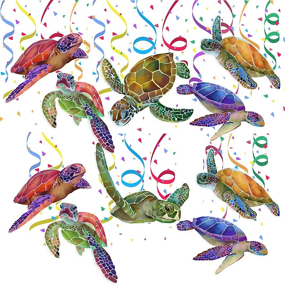 Turtle Swirls | Under The Sea Hanging Streamers Swirl for Baby Shower | Ocean Theme Birthday Party Supplies
