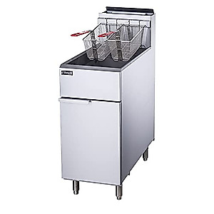 Dukers DCF3-LPG Liquid Propane Gas Commercial Floor Deep Fryer with 3 Tubes Burners 40lb 90,000 BTU