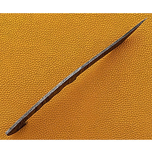 11 inches Long Dao Blade Hunting Knife, Hand Forged Ladder Pattern Damascus Steel Blade, 5" Finger Serration Scale Space with 4 Pin Hole, 6" Trailing Point Dao Blade with 5.5" Cutting Edge
