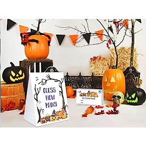 Halloween Theme Guess how many (1 double-sided printed sign and 50 game cards), Halloween decorations, Halloween ideas, Halloween party games, baby shower games WSJCTG001