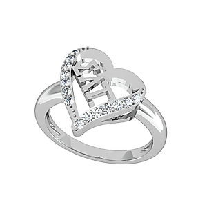 Greek Star Sigma Lambda Gamma Heart Silver Ring