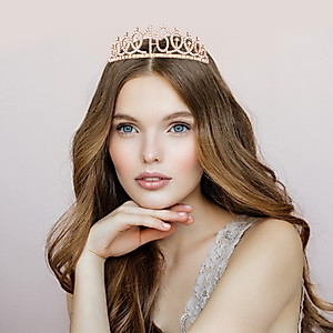 16th Birthday Crown and Sash Kit- "Sweet 16"Birthday Decorations 16th Birthday Party Gifts Birthday Party Supplies for Girls (rose gold)