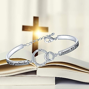 Zuo Bao Christian Jewelry Religious Gifts First My Godmother Forever My Friendship Bracelet Godmother Gift from Goddaughter Godson Godchild (First my godmother bracelet)