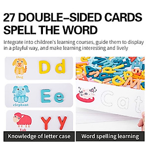 Educational Toys for 3-8 Year Olds Girls Boys, 105 PCS See and Spell Learning Toys, Matching Letter Spelling Game Sight Words Games Educational Preschool Toys - Ideal Gifts