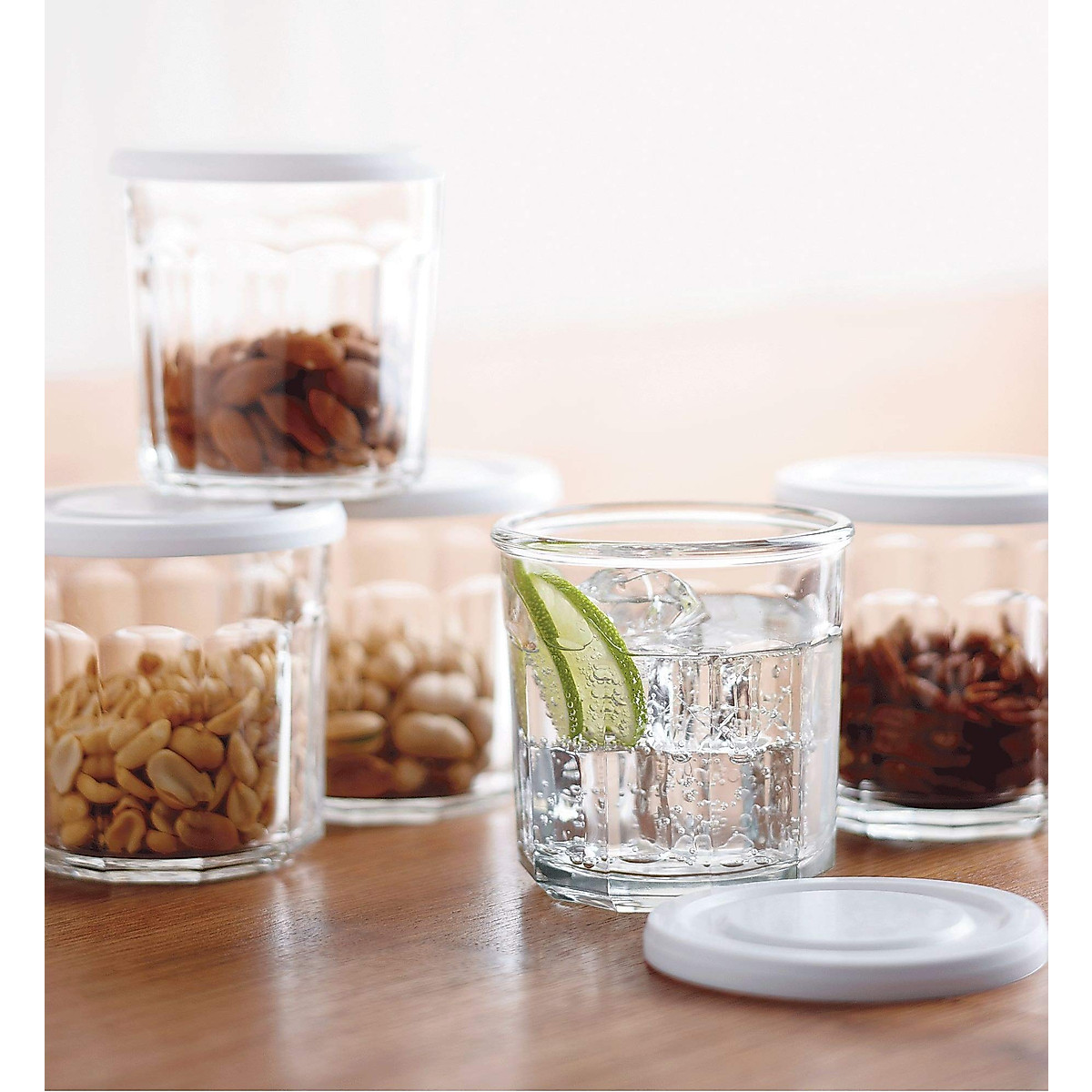 Set of 12 Durable Drinking Glasses | Clear Heavy Base Working Glasses Ideal for Water, Juice, Beer, Wine, and Cocktails, 14 ounce