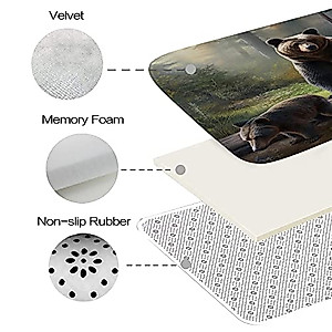 Lifeasy Black Bear Bathroom Rugs and Mats Sets, 20 x 31 Large Memory Foam Bath Mat, 16 x 20 U-Shaped Contour Shower Mat Non Slip Absorbent, Bath Rugs 16 x 24 Inches