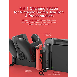 Bestand Switch Charging Dock Station 4 in 1 for Nintendo Switch Joy-Con Controllers & Nintendo Switch Pro Controller