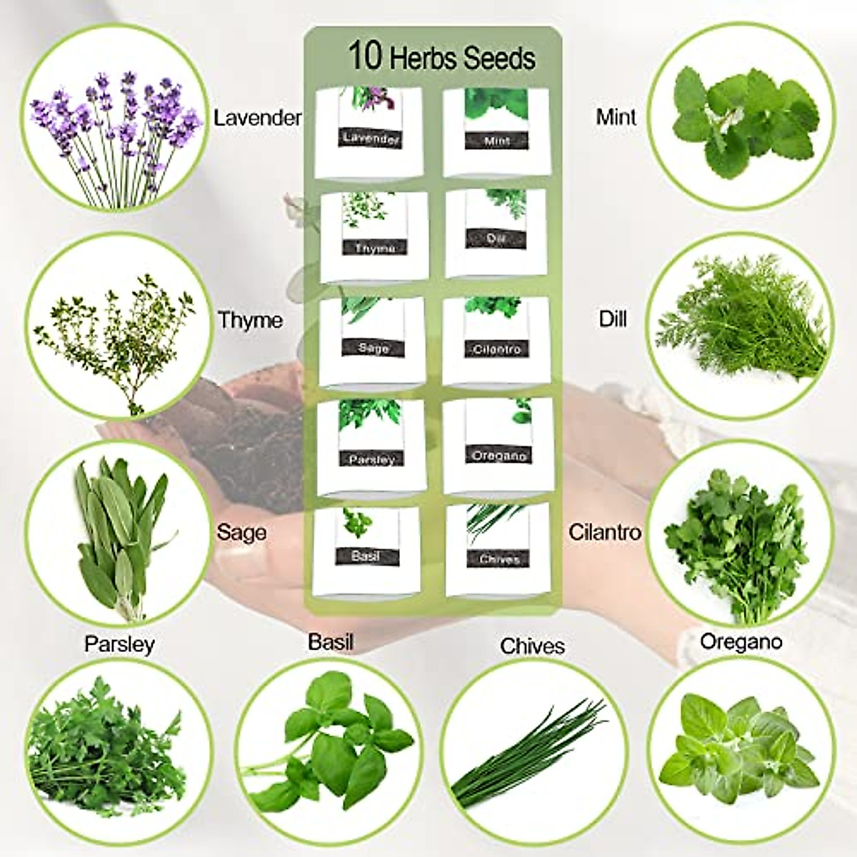 Herb Garden Kit Indoor Herb Starter Kit - 10 Variety Herbs with Complete Herb Growing Kit - Kitchen Window Herb Garden - Unique Gardening Gifts for Women & Men