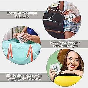 Personalized Initial Jewelry Box Gifts for Women - White & Pink Colors - Travel Organizer Case for Girls - Bridesmaid Gift (Pink Box #J)