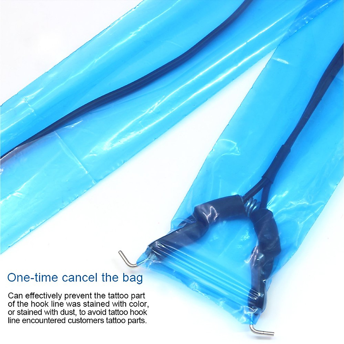 Hisight Tattoo Clip Cord Covers 200pcs Heavy Duty Disposable Hygiene Tattoo Clip Cord Sleeves Covers Supply Tattoo Machine Gun Accessories (blue-200)