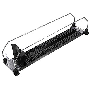 Automatic Beverage Dispenser Pusher Glide Refrigerator Organizer - Drink Can Rack Shelf for Convenience Stores Supermarket Home Fridge Pantry Cabinet - 14.0x3.5 Inch, Black, 1N570HY8OA71B21G43O18N8