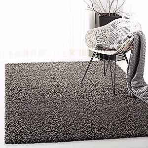 SAFAVIEH Athens Shag Collection 8' x 10' Taupe SGA119T Non-Shedding Living Room Bedroom Dining Room Entryway Plush 1.5-inch Thick Area Rug