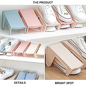 Veemoon 8pcs Rack% Bathroom Saving Organizer Multi- Holder Layer for Plastic Stands Blue Stacker Deck Shoes Stack Wall, Space Clo Slots Double Professional Stacker: Simple