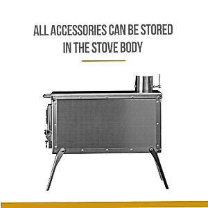 OneTigris TIGER ROAR Tent Stove, Portable Wood Burning Stove for Winter Camping Hunting and Outdoor Cooking, Pipes Included.