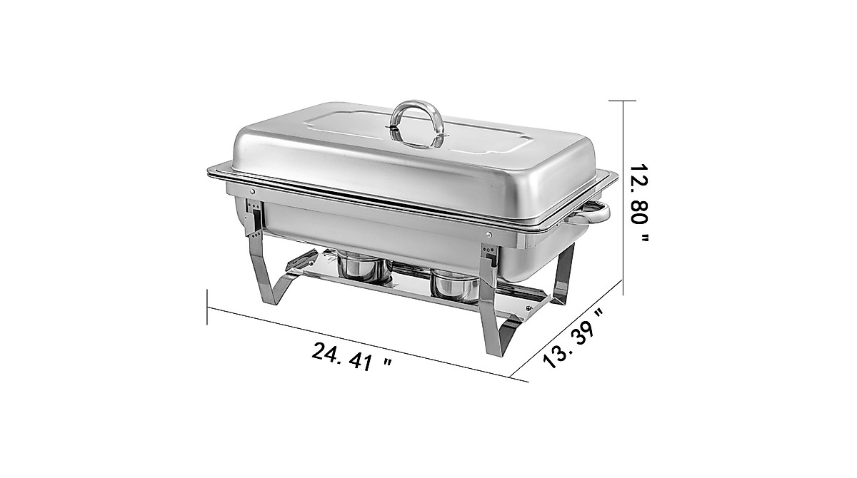 VEVOR 8 Quart Stainless Steel Chafers for Buffet Serving