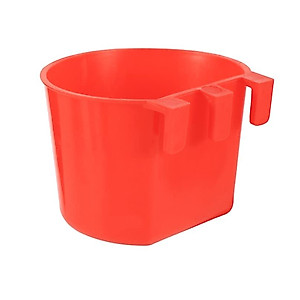 12pcs Bird Feeder Cage Cups Hanging Chicken Water Cups Pet Bowl with Hooks Rabbit Food Dish for Cages Plastic Feeding & Watering Supplies for Pigeon Poultry Roosters Gamefowl Parakeet (12PCS-Red)