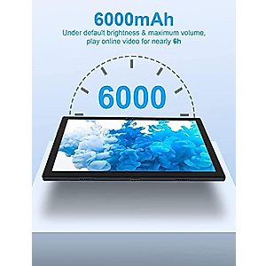 AWOW Tablet 10.1 inch Android 11 Tablet, 4GB RAM+64GB ROM, Computer Tablets with 6000mAh, Dual 13MP+5MP Camera, WiFi, Bluetooth, GPS, 1TB Expand Support, IPS Full HD Display