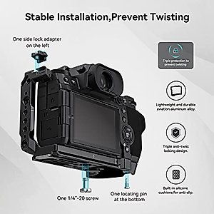 SmallRig X-H2 / X-H2S Camera Full Cage for FUJIFILM X-H2 / X-H2S, Aluminum Alloy Video Making Camera Rig with NATO Rails, Quick Release Plate for Arca, Support Horizontal and Vertical Shooting - 3934