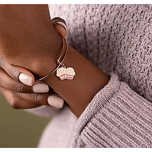 Alex and Ani Food Expandable Bangle for Women, Love Muffin Charm, Shiny Rose Gold Finish, 2 to 3.5 in