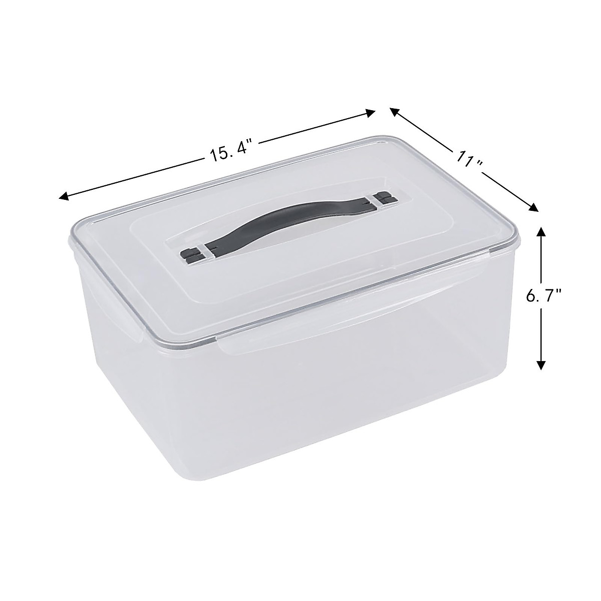 Ortodayes 15 Liter Clear Plastic Airtight Food Containers with Lid, 6 Pack Latching Storage Container Box