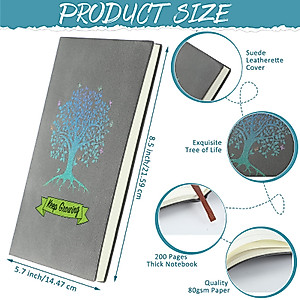 6 Pieces Leather Journal for Women Men Tree Life Writing Journals A5 Lined Wide Ruled Notebooks Executive Thick Paper Leatherette Lay Flat Notebooks Inspirational Birthday Gifts, 200 Pages