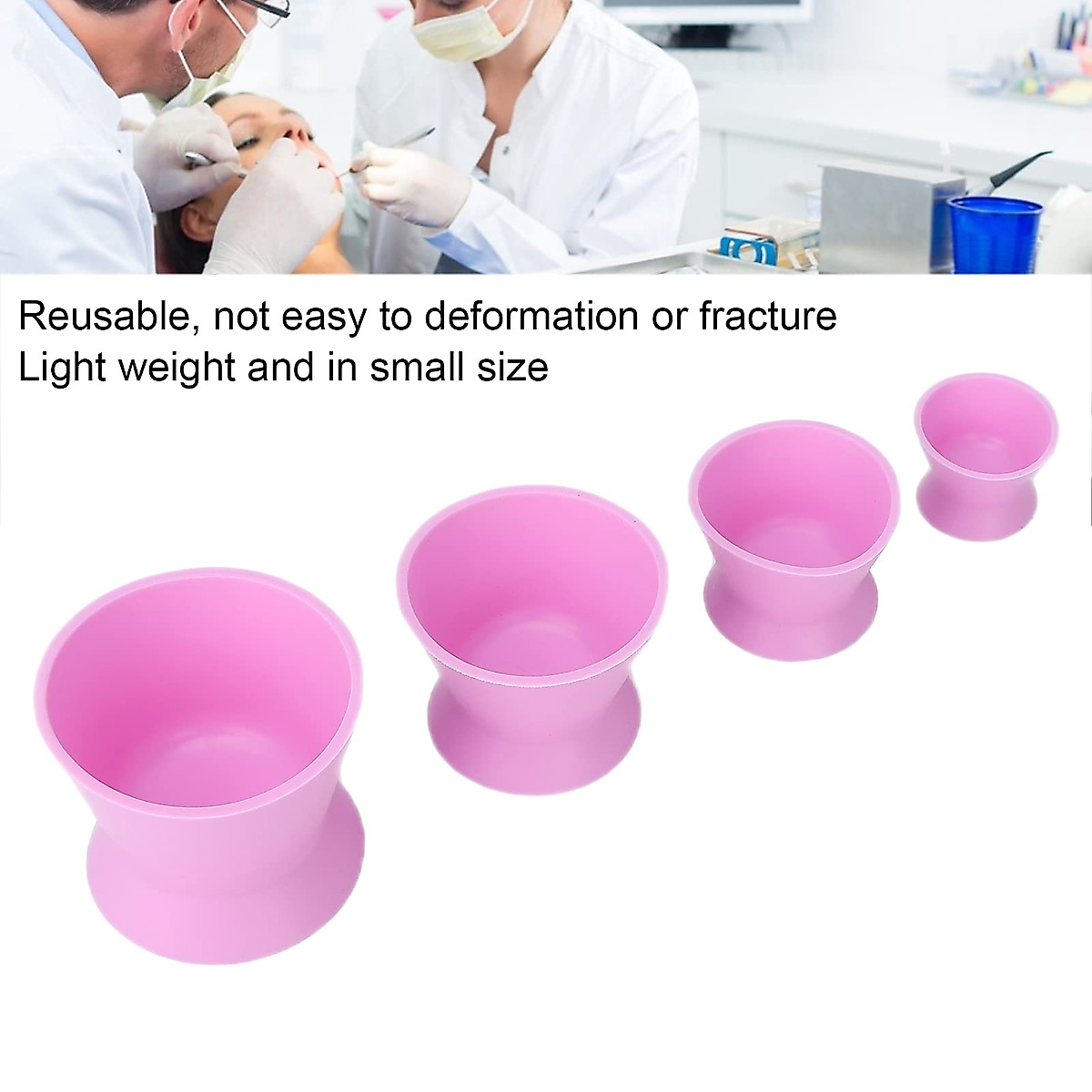 FILFEEL 4pcs Silicone Mixing Bowls Set, Paint Facial Mask Blending Dental Material Mixing Bowl Oral Hygiene Dental Tools for Alginate and Plaster Materials, Filler and Grout()