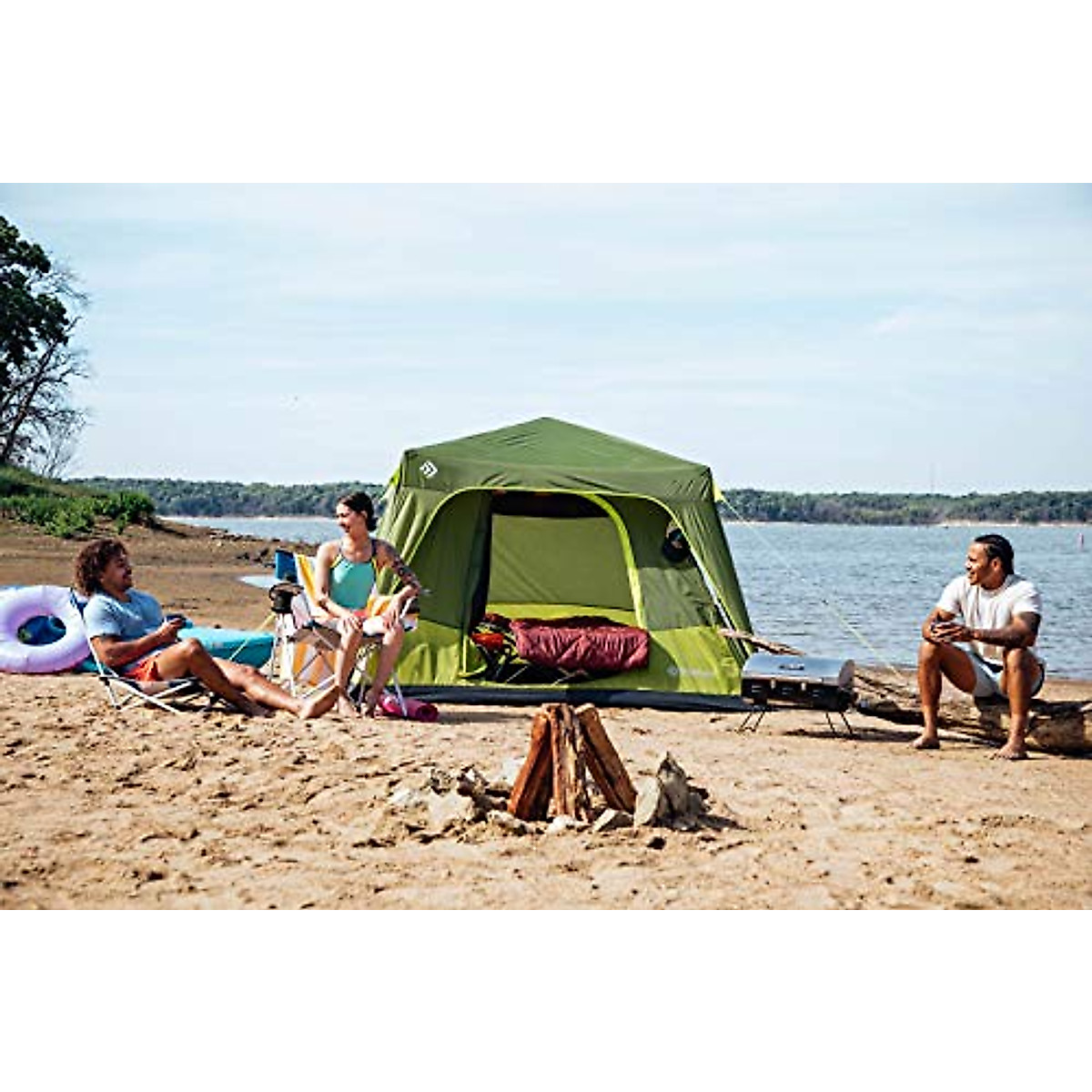 Outdoor Products Camping Tent - Instant Cabin Tent Easy Pop Up | 4 Person Tent | Best Family Tent for Camping, Hiking, & Backpacking